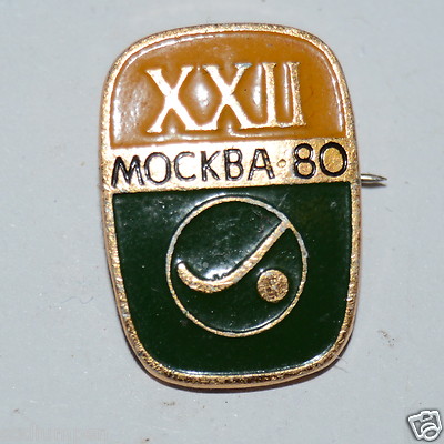 WOW Vintage 1980 XXII Mockba Russian Olympic Polo Pin PinBack 15KT Gold ...