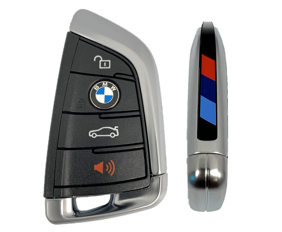 BMW OEM Keyless Remote + OEM UNCUT Key Insert 4B Black | N5FID21A | M ...