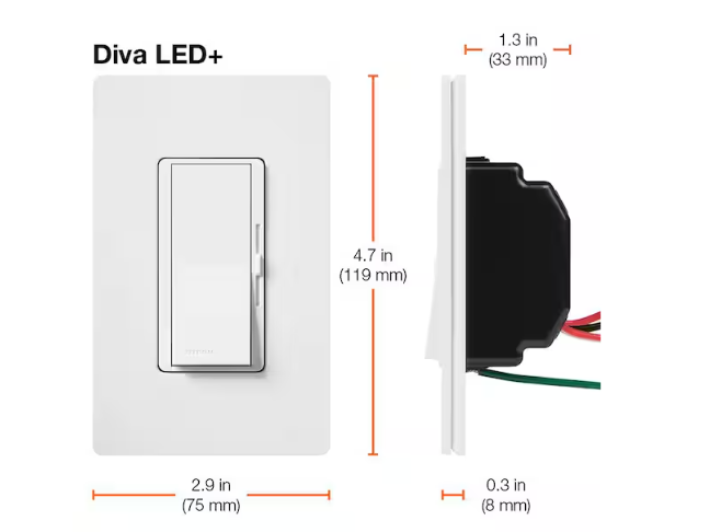 Lutron Diva LED+ Dimmer Switch White for Dimmable LED Bulbs 150-W (2 ...