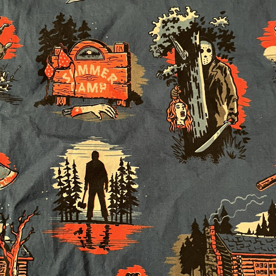 Retro Friday 13th Scary Shirt Creepy Co Button Down S/S Jason Horror ...