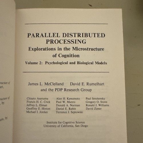 Parallel Distributed Processing: Explorations in the Microstructures Vol 2 9780262132183| eBay