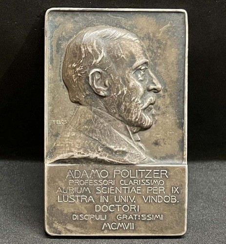 Hungary 1907 Adam Politzer Medicine antique plaque silver 80 grams ...
