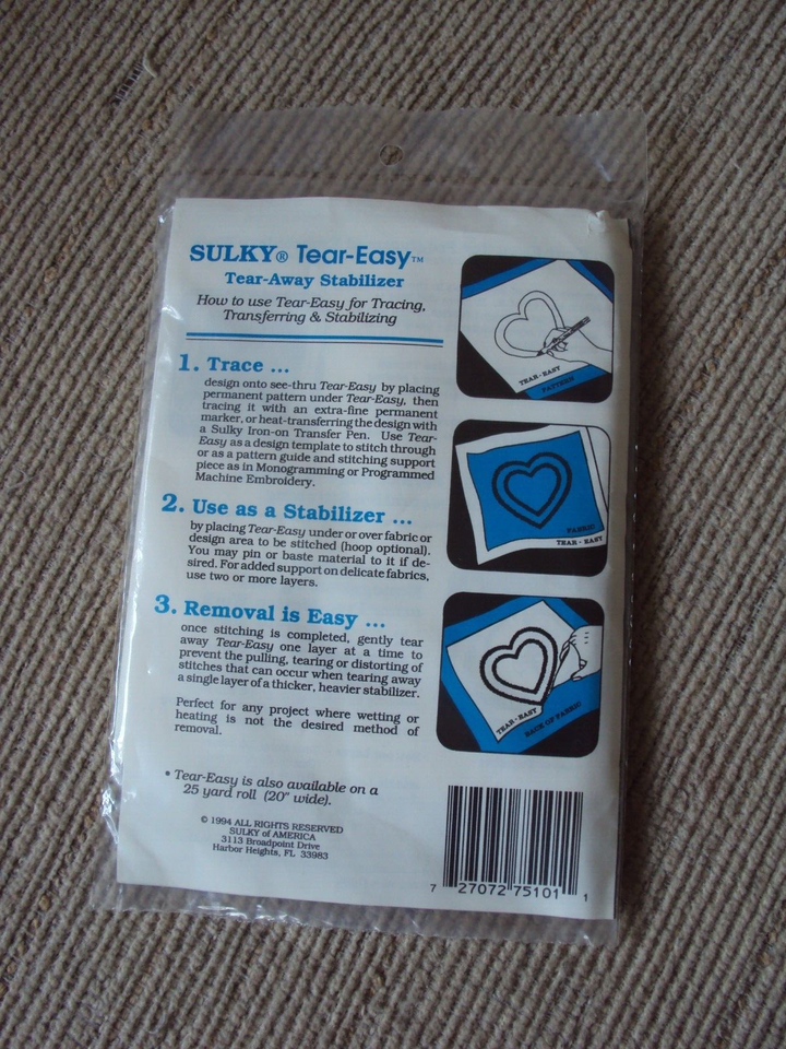 Sulky Stabilizer Tear-Easy 20 x 36" | eBay