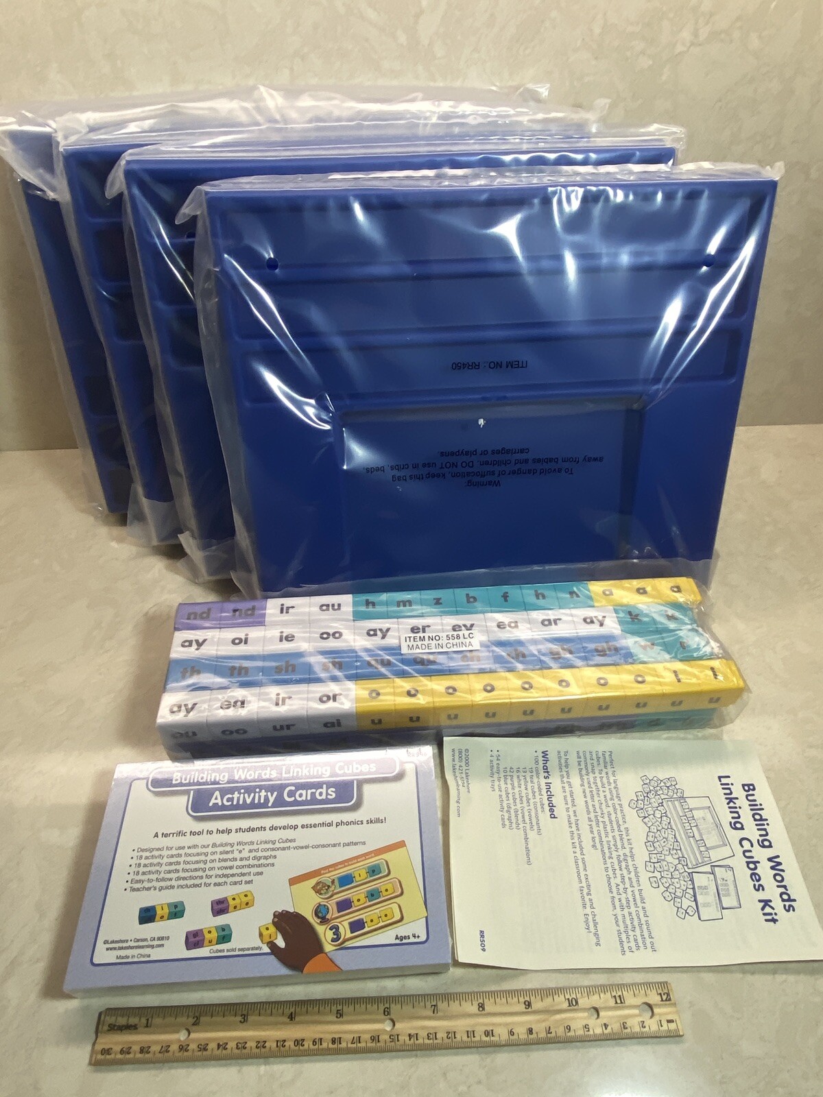 Lakeshore Building Words Linking Cubes Kit Set RR509 Ages 4 Learning ...