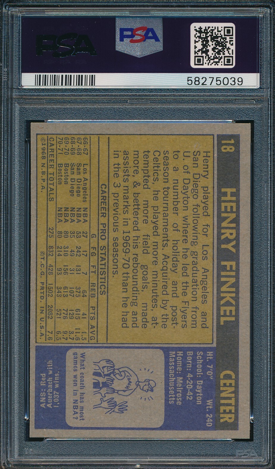 1971-72 Topps - Henry Finkel #18 for sale online | eBay