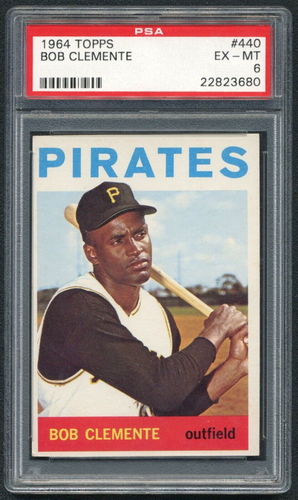 Roberto Clemente 1964 Topps PSA 6 Baseball Card Vintage Graded Pirates ...