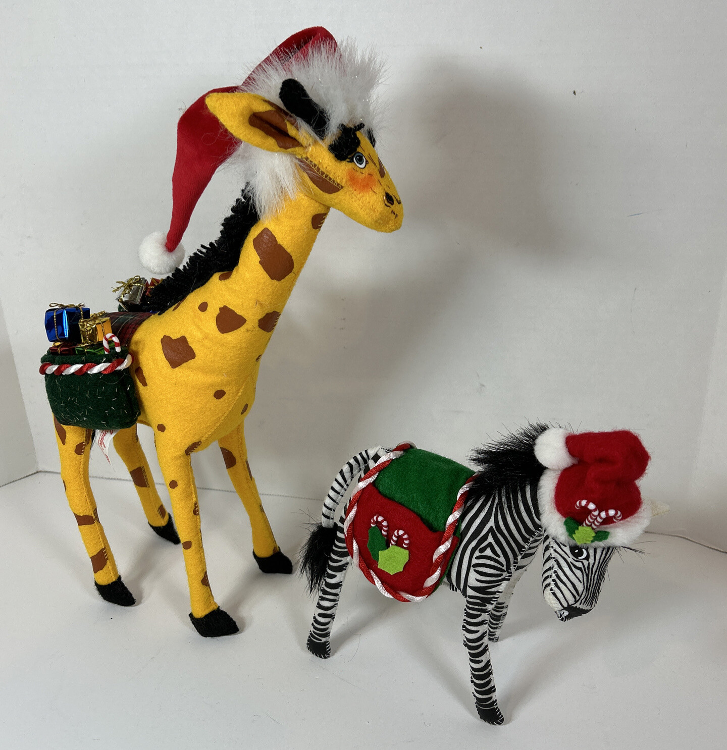 Annalee Christmas Giraffe with Presents and Candy Cane Zebra | eBay