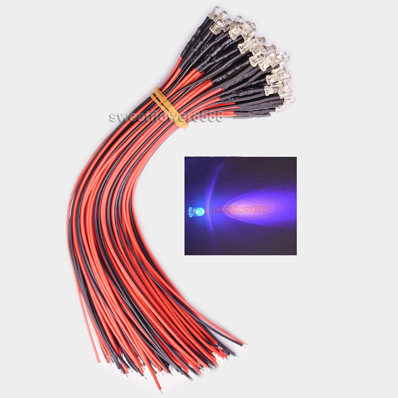 DC 3V 5V 9V 12V 18V 24V 3mm LED Pre-Wired Light Emitting Diodes Various ...