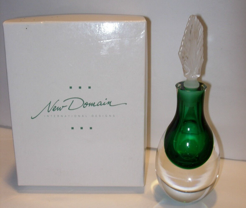 Domain International 24% lead Crystal Emerald Feather Perfume Bottle ...