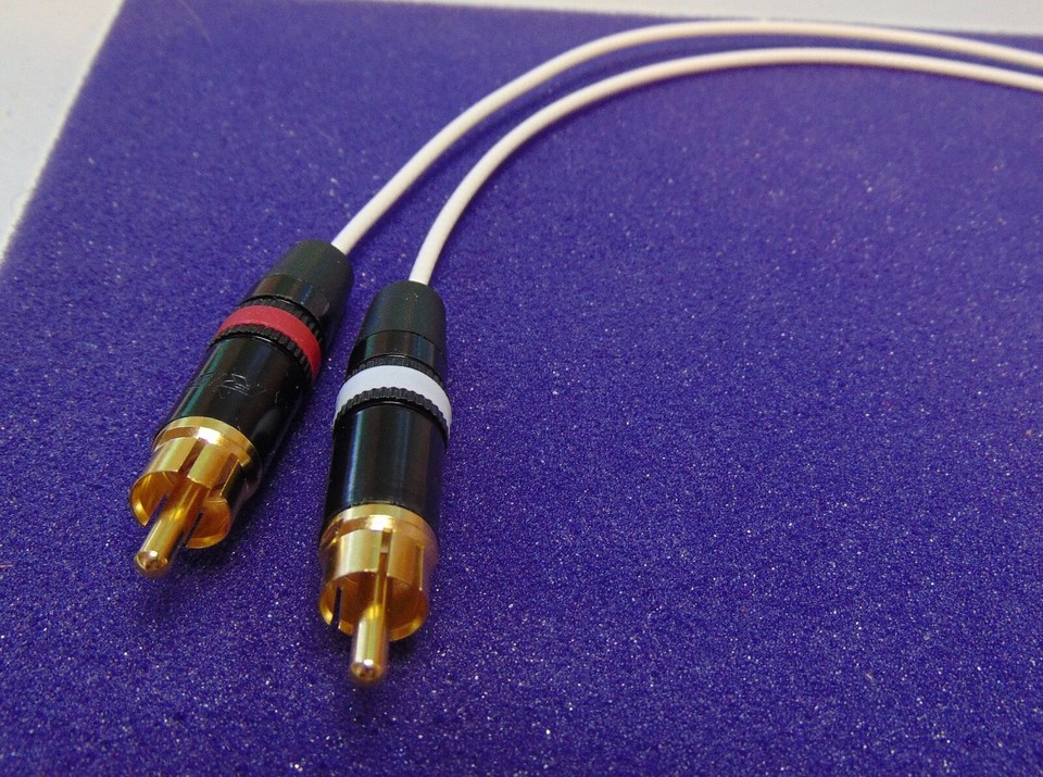 16 AWG RCA Audio Interconnect Cables 8 Inch Silver Plated Copper Wire ...
