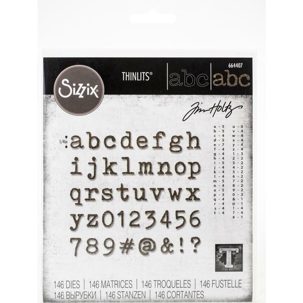 Tim Holtz Sizzix Thinlits Die ~ ALPHANUMERIC TINY TYPE LOWER ~Alterations 664407 | eBay