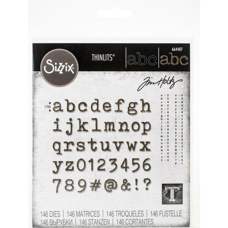 Tim Holtz Sizzix Thinlits Die ~ ALPHANUMERIC TINY TYPE LOWER ~Alterations 664407 | eBay