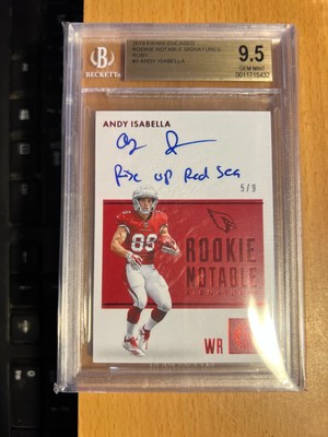 2019 Panini Encased Rookie NOTABLE ON CARD Auto Ruby Andy Isabella #5/9 ...