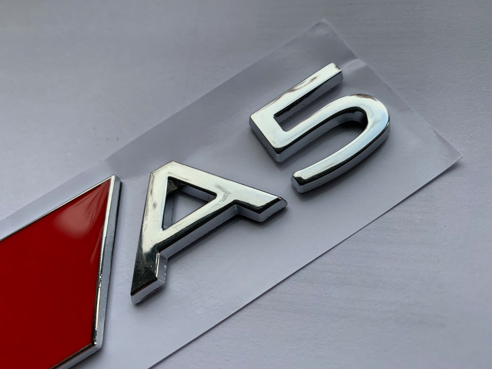 2023+ A5 CHROME METAL Badge Car Rear Boot Emblem NEW STYLE RED SQ | eBay UK