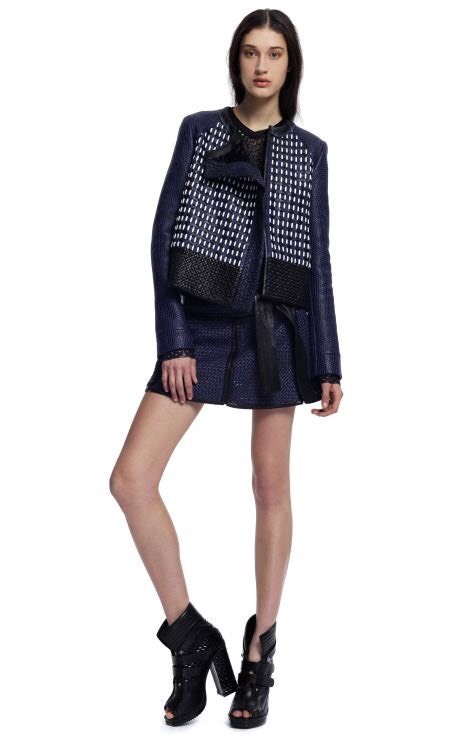 PROENZA SCHOULER SILK LEATHER JACKET COAT US 6 UK 10 | eBay