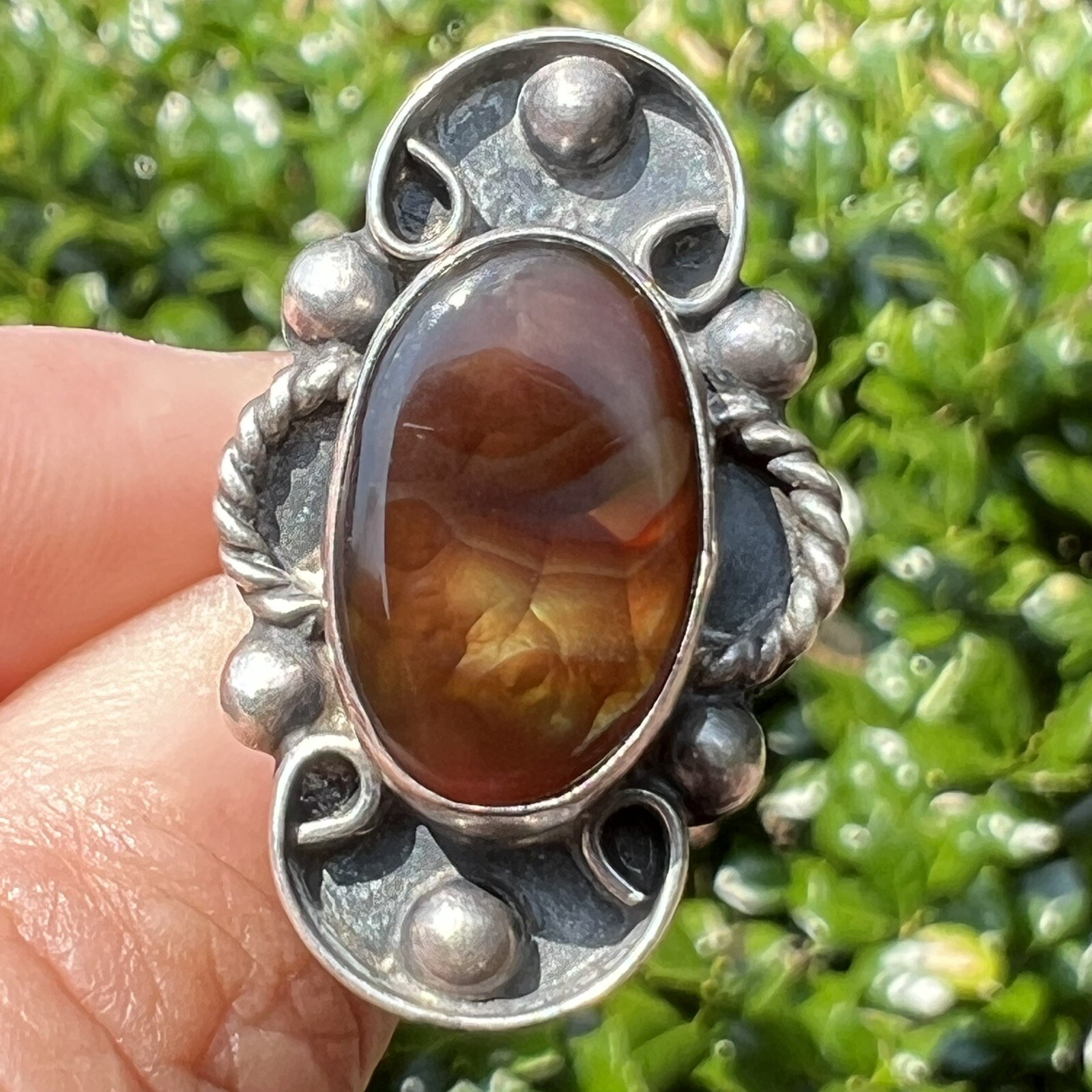 Vtg Joy Mexico Fire Agate 925 Sterling Southwest Nati… - Gem