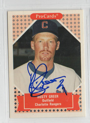 Rusty Greer 1991 ProCards autographed auto signed card Texas Rangers | eBay