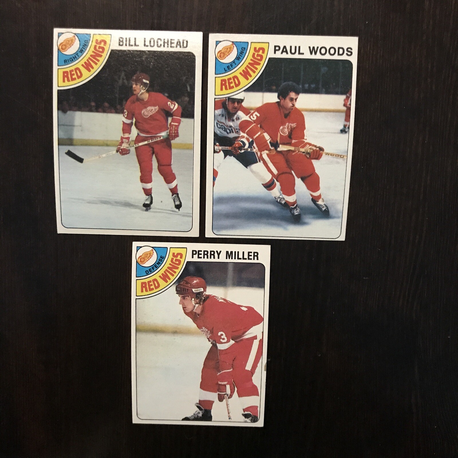1978-79 Topps Paul Woods Bill Lochead Perry Miller Detroit Red Wings ...