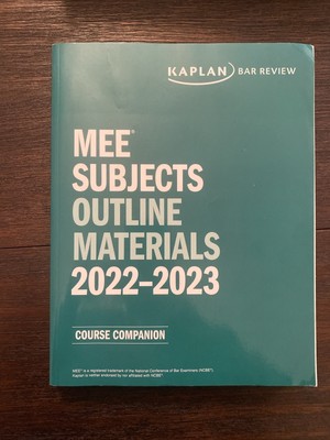2022 -2023 Kaplan Multistate Essay Exam MEE Subject Outline Materials ...