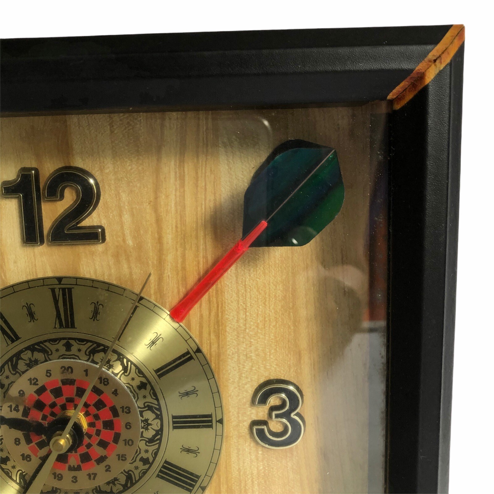 Dart Board Clock Wall Darts Quartz 10” Man Cave Bar Sports Vtg Mid ...