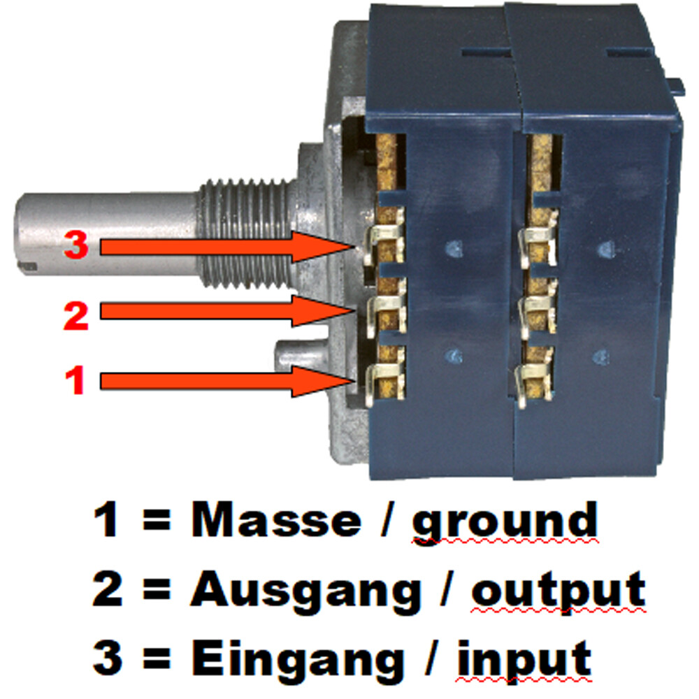 Alps Rk27112 10k Ohm logarithmisch das blaue Potentiometer A Kennlinie ...