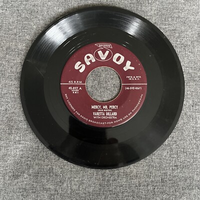 Mercy, Mr. Percy Varetta Dillard With Orchestra Vinyl 7 inch Record 45 ...