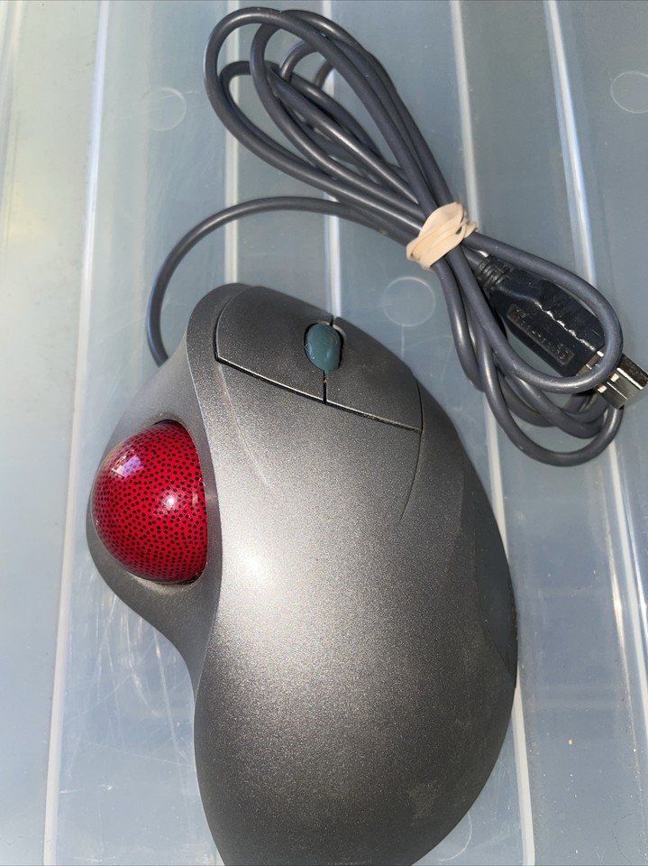 Logitech TrackMan Wheel Mouse USB Optical Trackball Mouse Silver T-BB18 ...