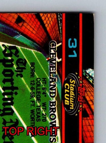 Mike Baab Cleveland Browns Topps Stadium Club 1986 Card 31 NFL Legend ...