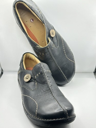Clarks Unstructured Artisan Un.Loop Black Leather Slip-on Shoes US size ...