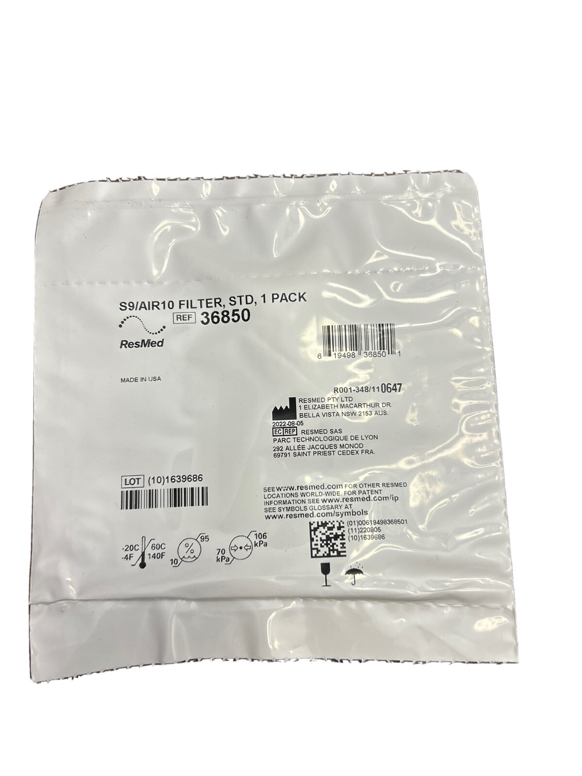 ResMed S9 Series Standard CPAP Replacement Filters 36850 for sale ...