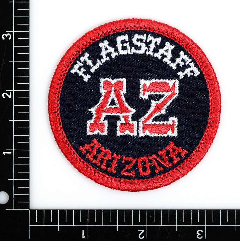 Flagstaff Arizona Embroidered Patch Black/Red Iron-On Sew-On Jacket Hat ...