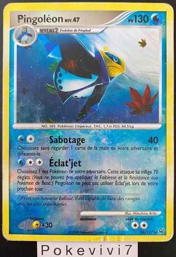 Carte Pokemon PINGOLEON 26/127 RARE REVERSE Platine FR OCCASION | eBay