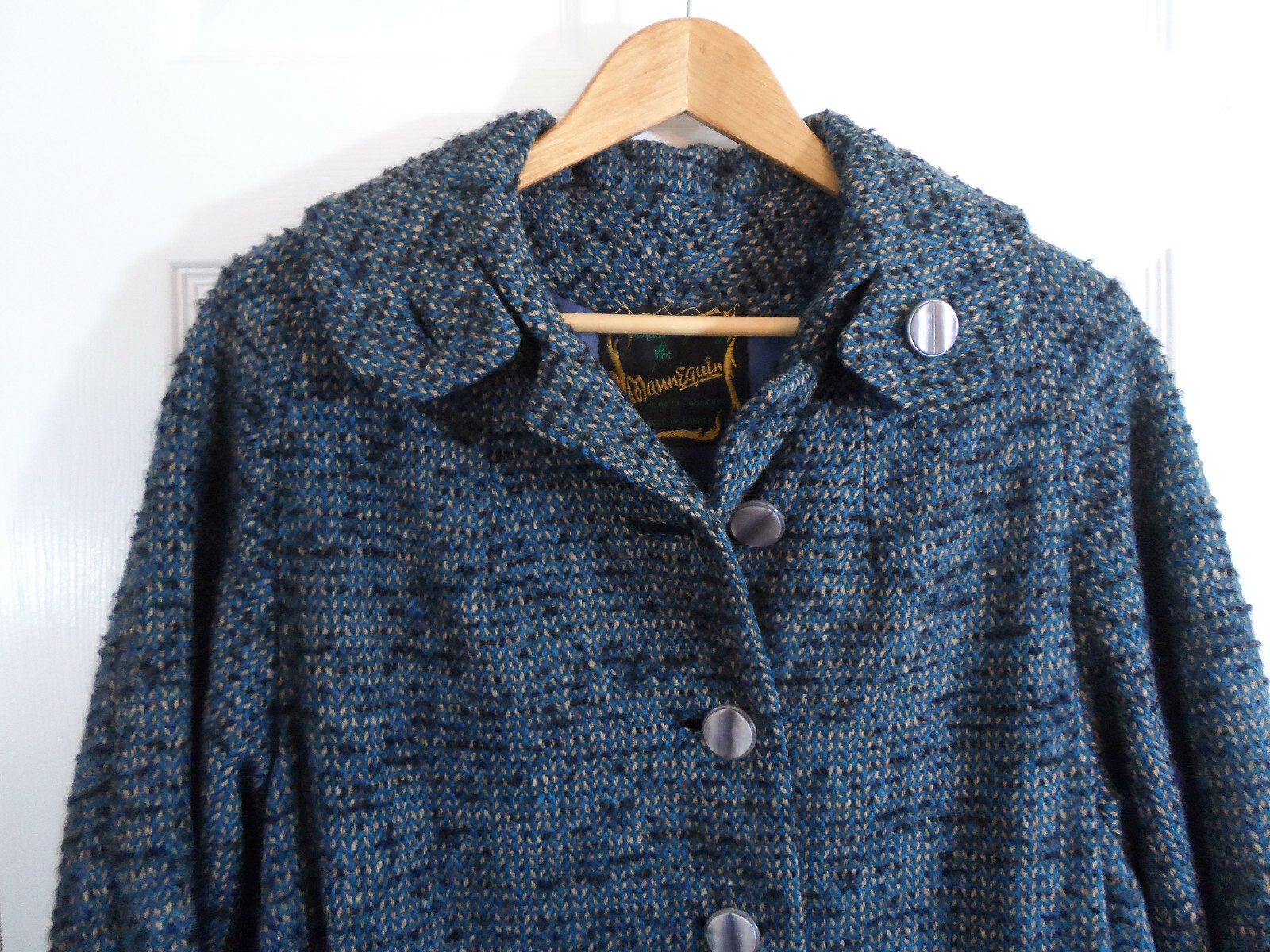 Vintage 60's Blue Nubby Wool "Bobbie Original" Coat A… - Gem