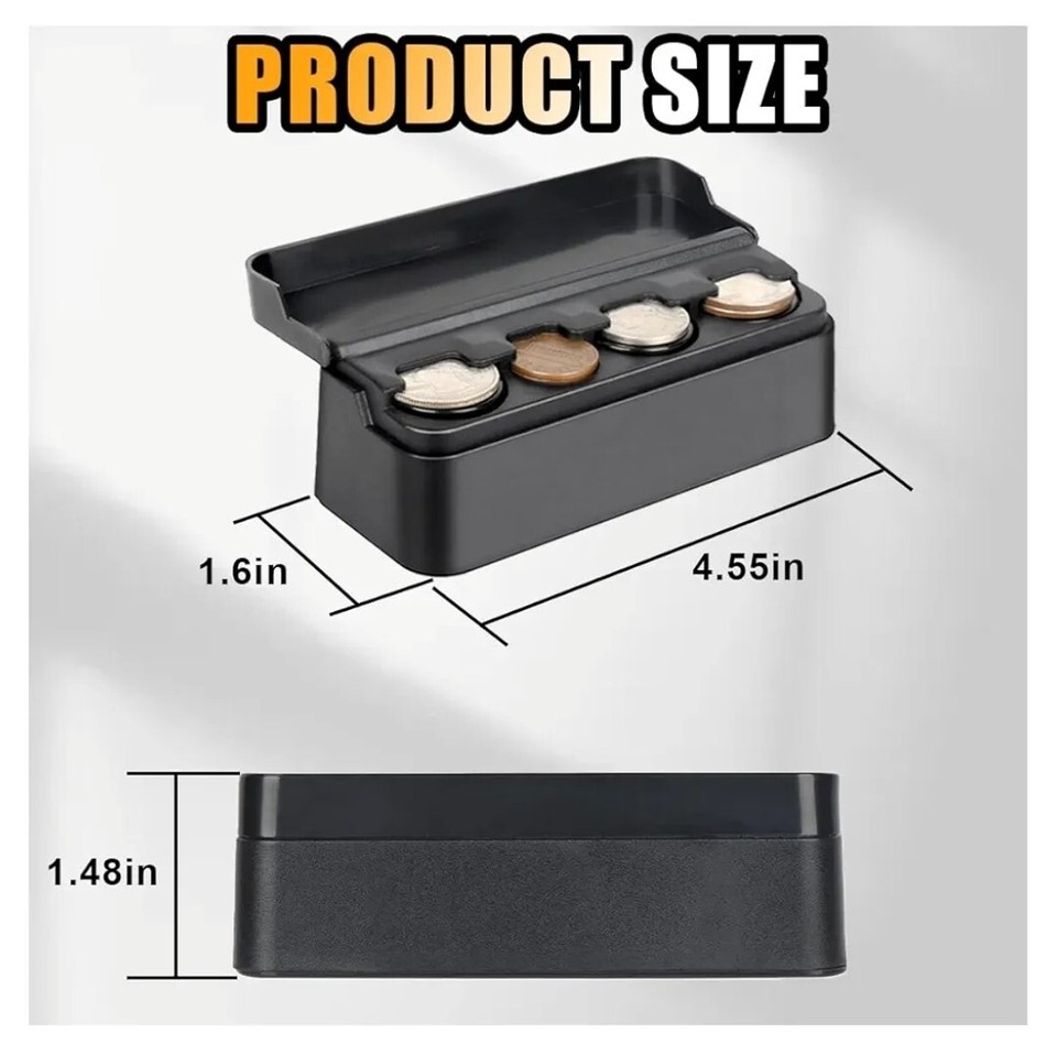 Coin Holder for Car, Universal Coin Case Storage Box Holder Compatible ...