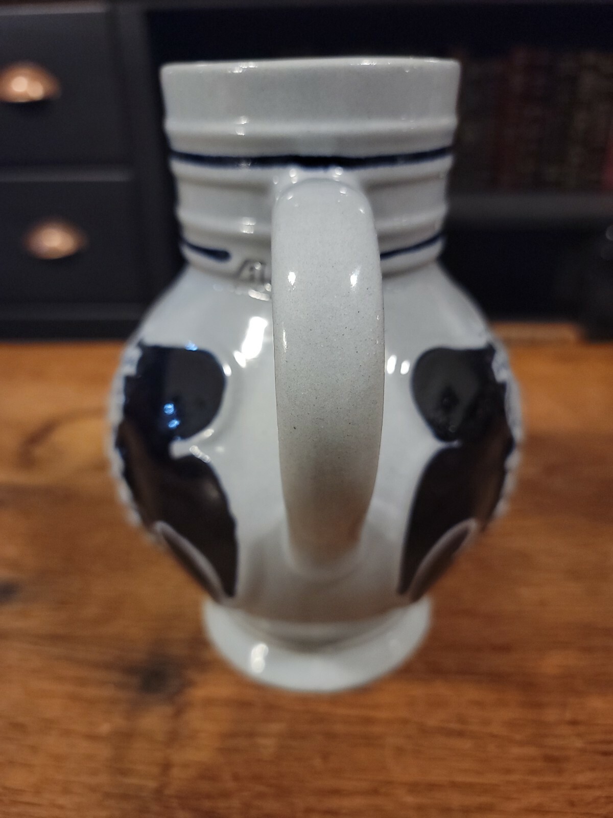 Trink Aus Stein Wine Pitcher Den Edlen Wein German Pottery 1 liter Gray ...