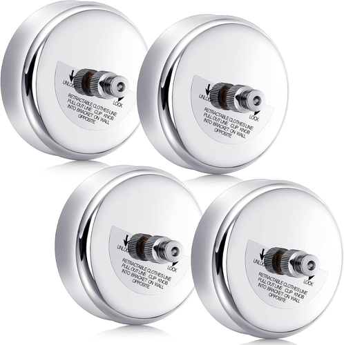 4 Pieces Retractable Clothesline 9.2Ft Adjustable Laundry String 304 ...