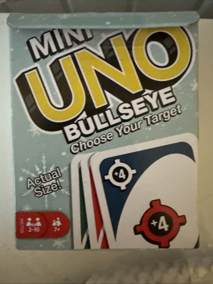 Mattel UNO "Mini UNO BullsEye Edition Card Game "Choose Your Target ...