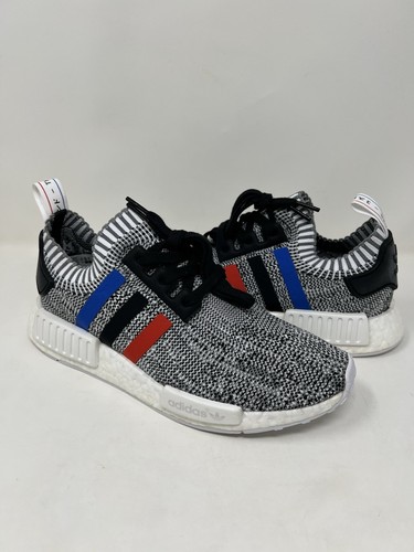 Adidas NMD_R1 Primeknit Tri Color Stripes White Black Blue Red BB2888 ...