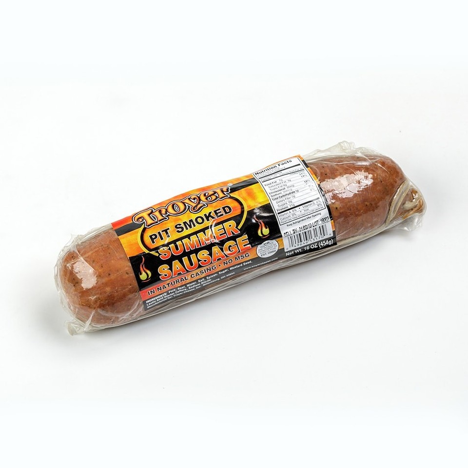 Summer Sausage Pit Smoked from Amish Country Slice and Enjoy Pack of 2 ...