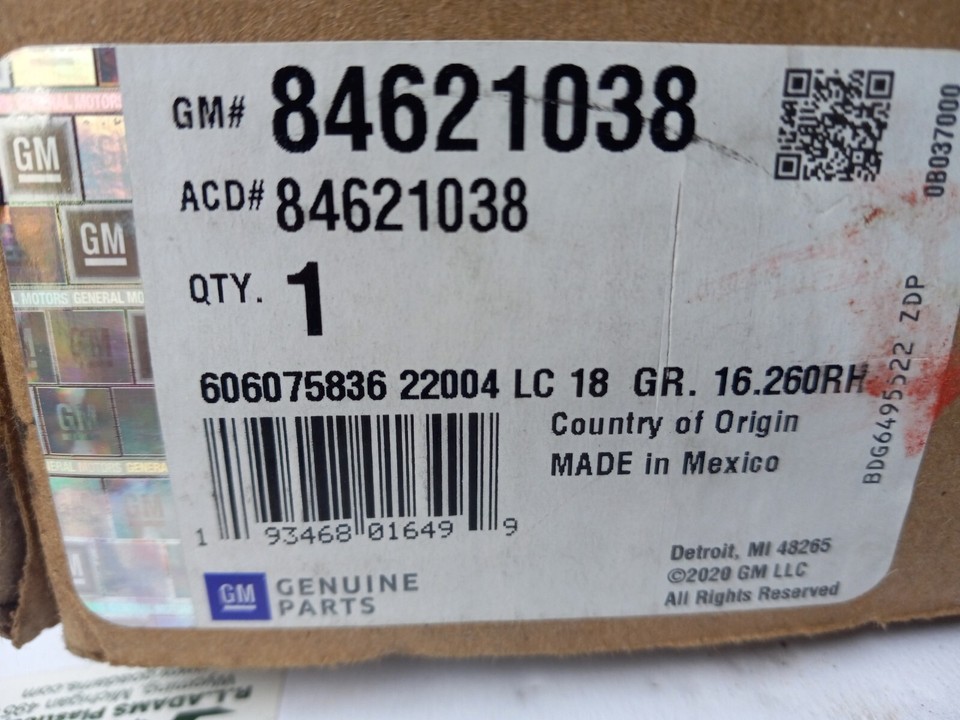 Genuine GM Front Passenger Side Door Window Regulator 84621038 For ...