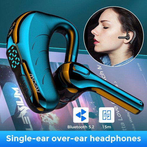 Bluetooth 5.2 Earpiece Wireless Headset Driving Trucker Earbuds Noise ...