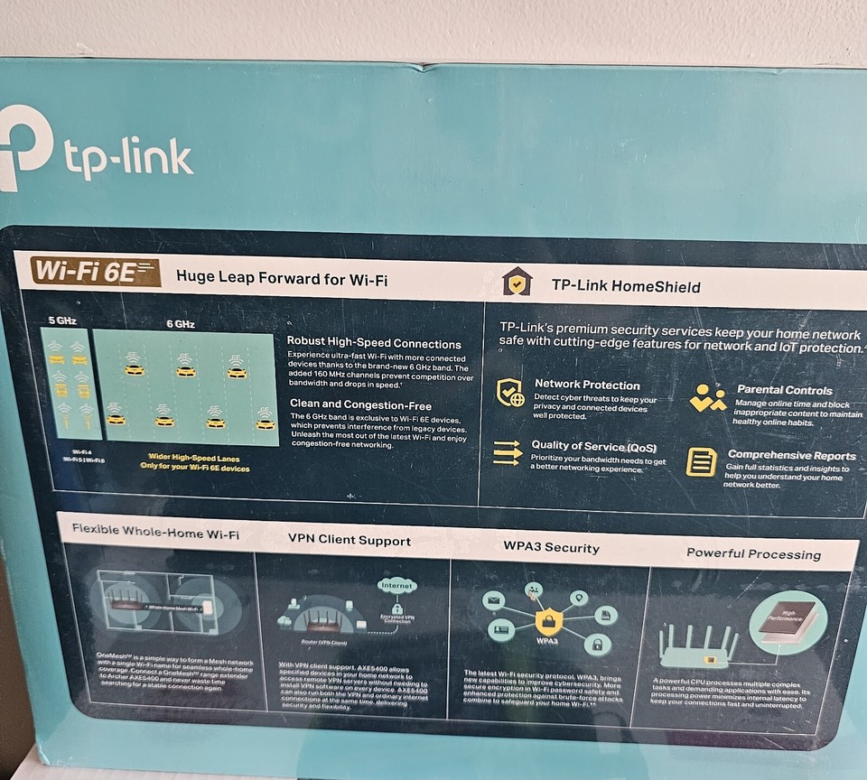 TP-Link AXE5400 Archer AXE 75 Tri-Band 6-Stream WiFi-6E Gigabit Router ...