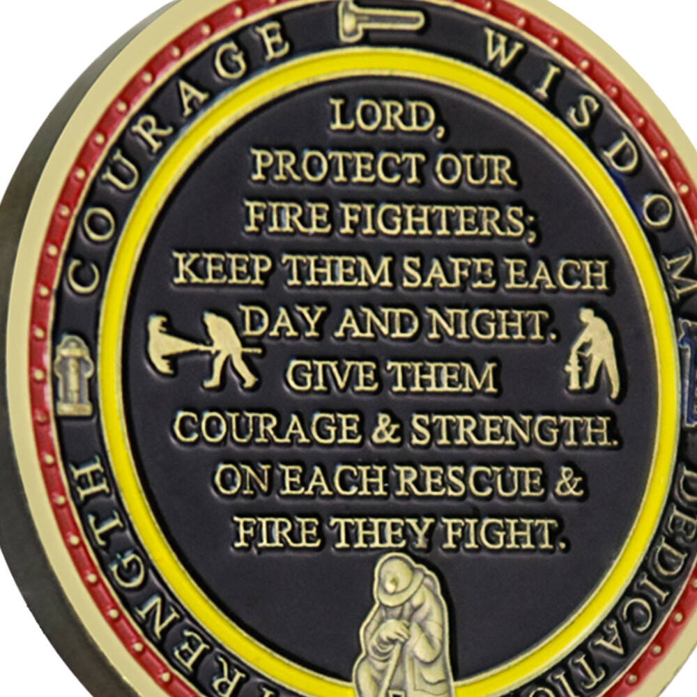 Firefighter Prayer Challenge Coin St Florian Cross Fireman First In ...