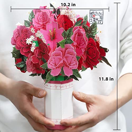 Flower Bouquet Pop Up Card - 3D Flower Card, Mother's Day Greeting Card ...