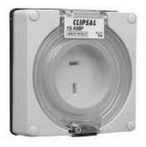 Clipsal 56-SERIES SURFACE SOCKET 15A 32V 2-Pin Polarised, Less ...