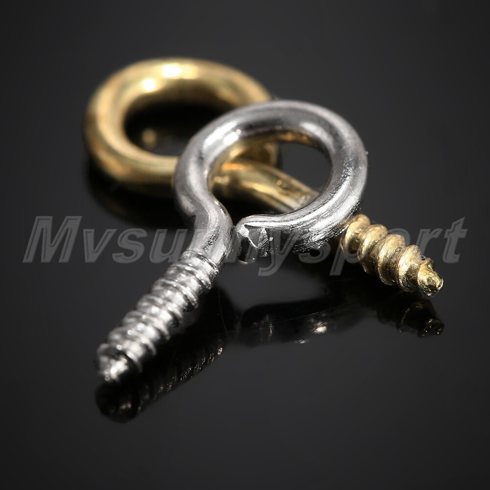 200x Eyelets Mini Eye Pin Threaded Peg Plated Screws Small Tiny Eyepin ...