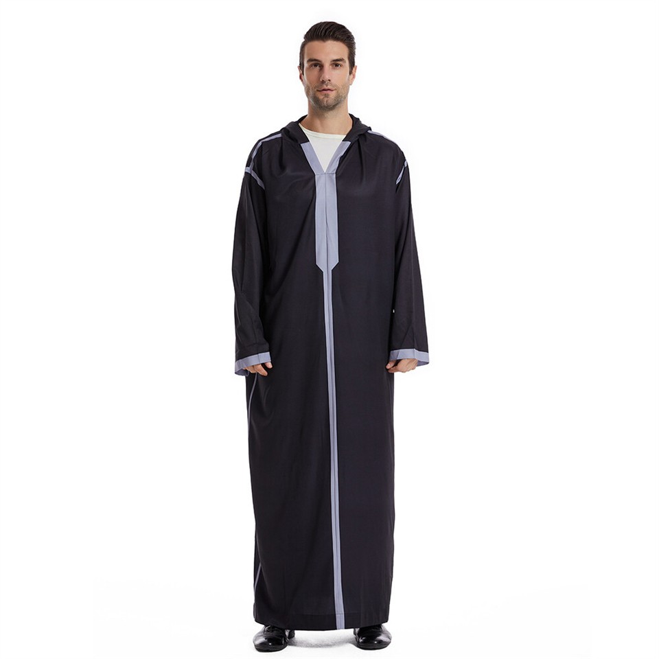 Moroccan Hooded Thobe Thobes Hood Hoodie Mens Arab Saudi Robe Dishdash ...