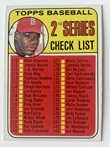 1969 Topps #107a 2nd Series Check List: 110-218. (FREE SHIPPING) | eBay