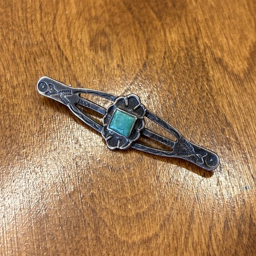 Vintage Native American Navajo Pin Sterling Silver Turquoise Hat Pin ...