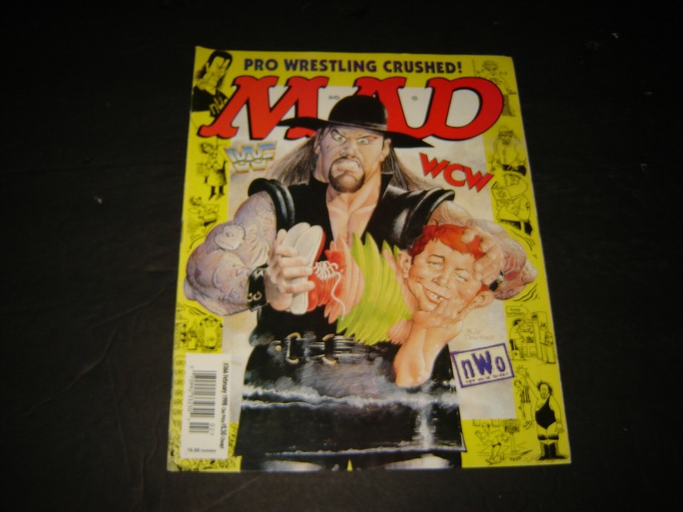 Mad Magazine February 1998 No 366 Pro Wrestling WWF WCW NWO Gravedigger ...